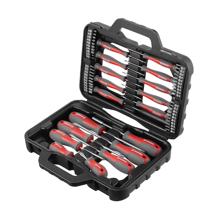 Intertool 58 pcs Screwdriver Set with Magnetic Bits Driver and Bits, Plastic Case VT08-3358 | Zoro